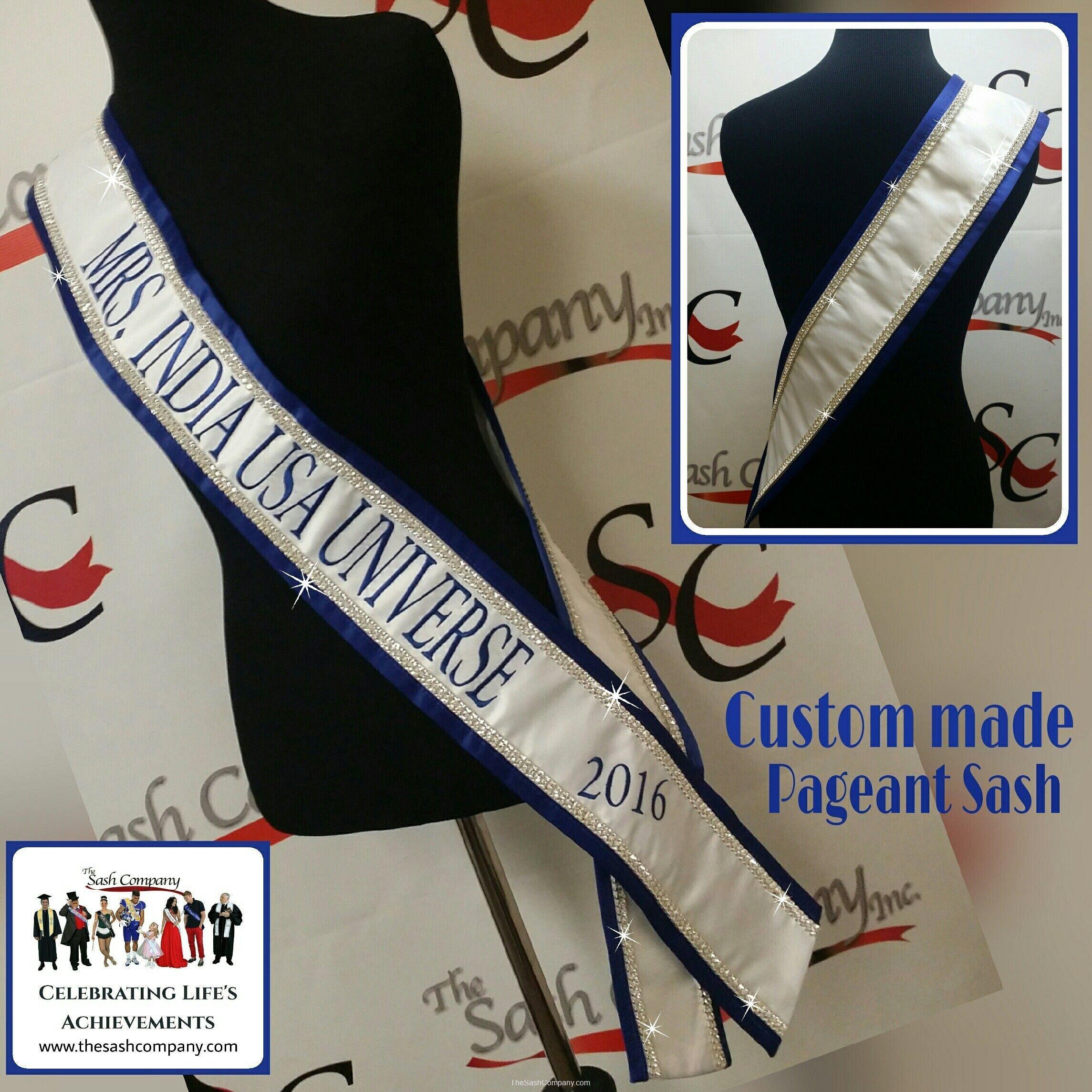 Mrs India USA Universe Rhinestone Pageant Sash